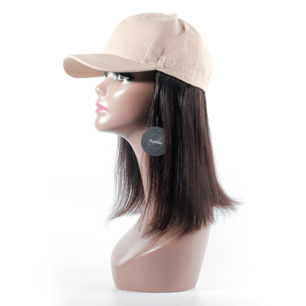 Straight peaked cap custom wig natural color virgin hair all pattern f ...