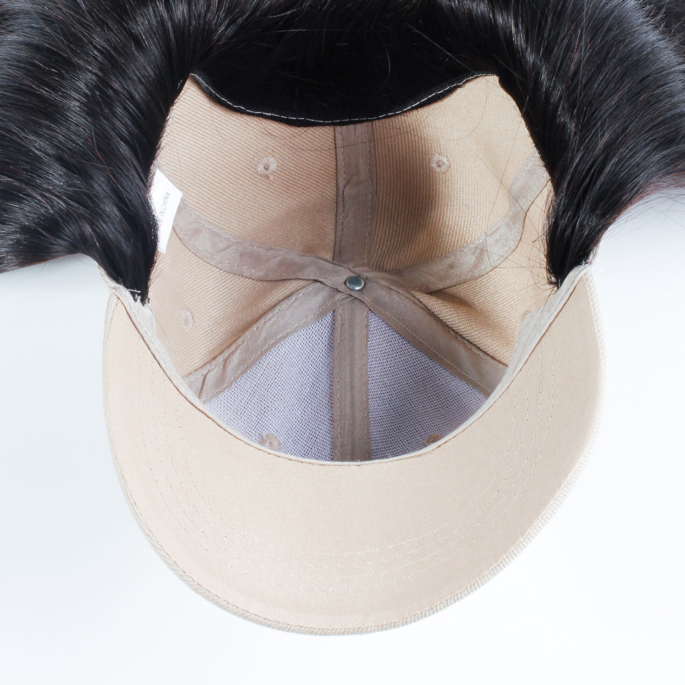 Straight peaked cap custom wig natural color virgin hair all pattern f ...