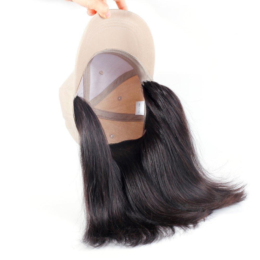 Straight peaked cap custom wig natural color virgin hair all pattern f ...