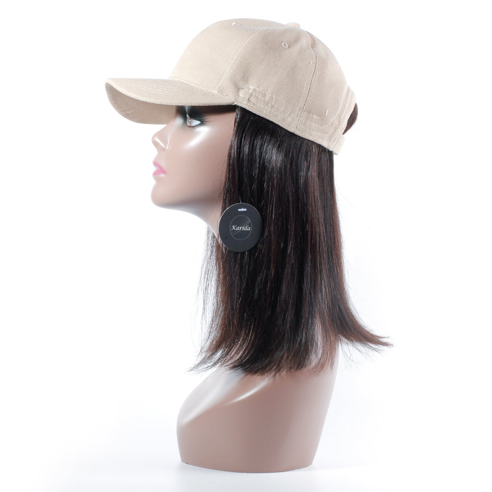 Straight peaked cap custom wig natural color virgin hair all pattern f ...